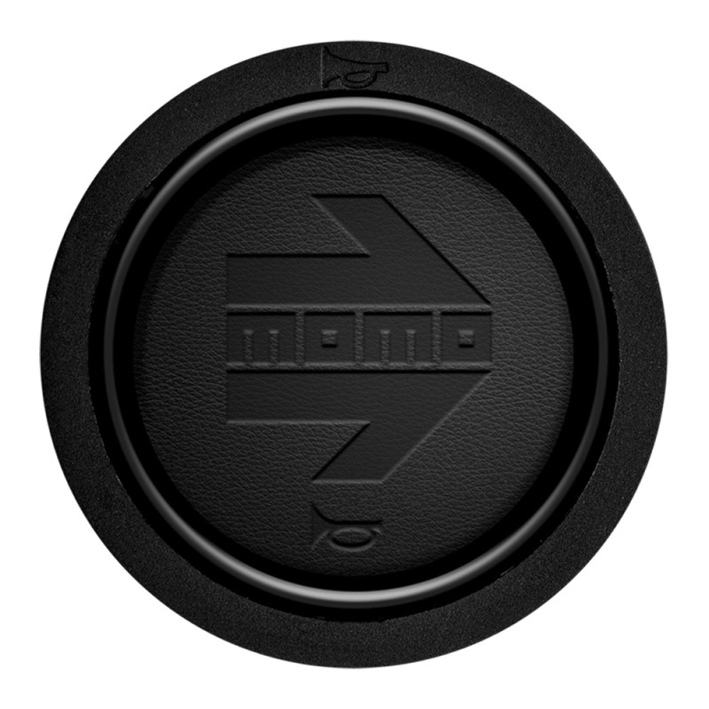 Momo Horn Button 2 Contact Embossed Black Leather Arrow